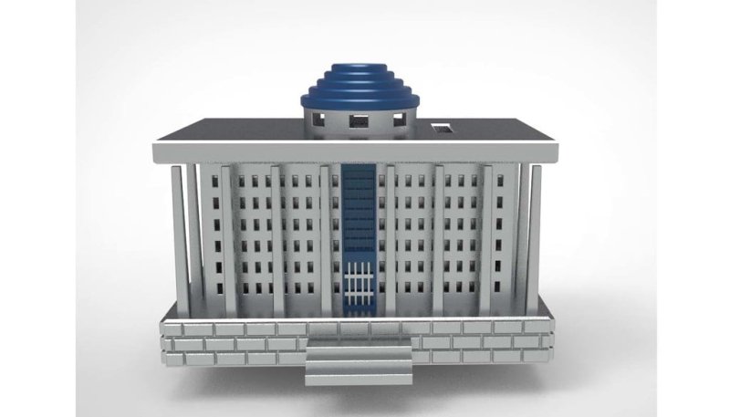 Korean National Assembly Building Coin Bank 3D Printer Model Download ...