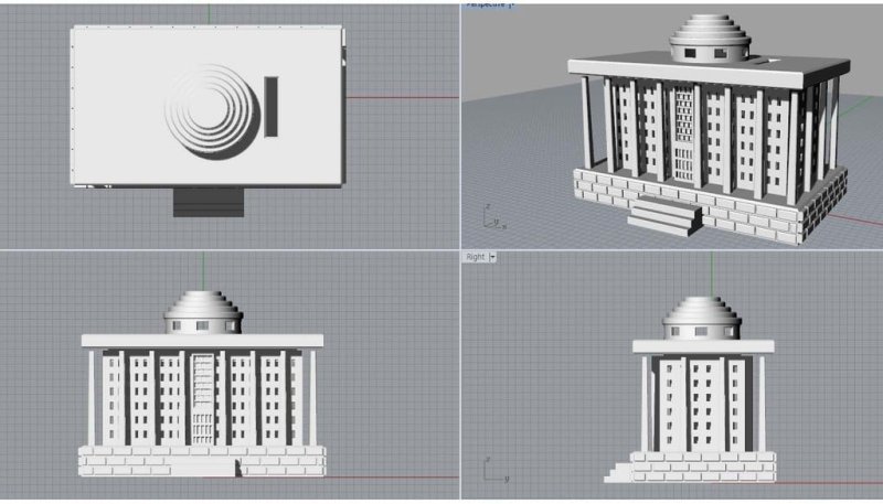 Korean National Assembly Building Coin Bank 3D Printer Model Download ...