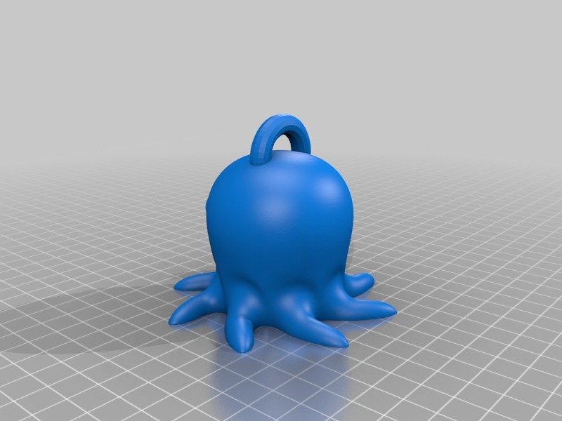 Cute Octo Says Hello Keyring 3D Printer Model Download Free STL File ...