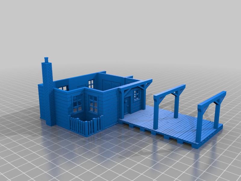 Narrow Gauge Station 3D Printer Model Download Free STL File - 3axis.co
