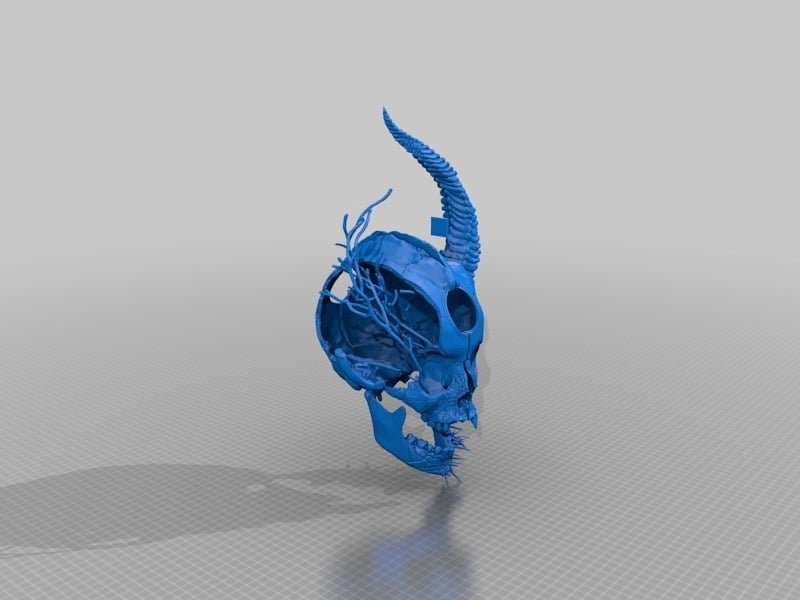 Hunted Demon Skull 3D Printer Model Download Free STL File - 3axis.co
