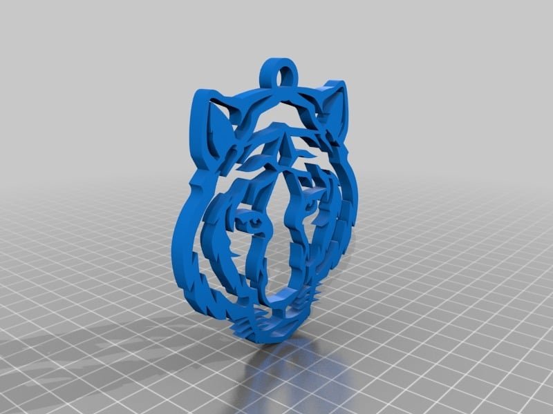 Tiger Keychain 3D Printer Model Download Free STL File - 3axis.co