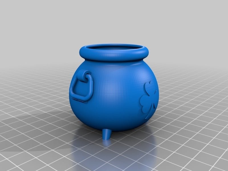 Irish Pot Of Gold 3D Printer Model Download Free STL File - 3axis.co