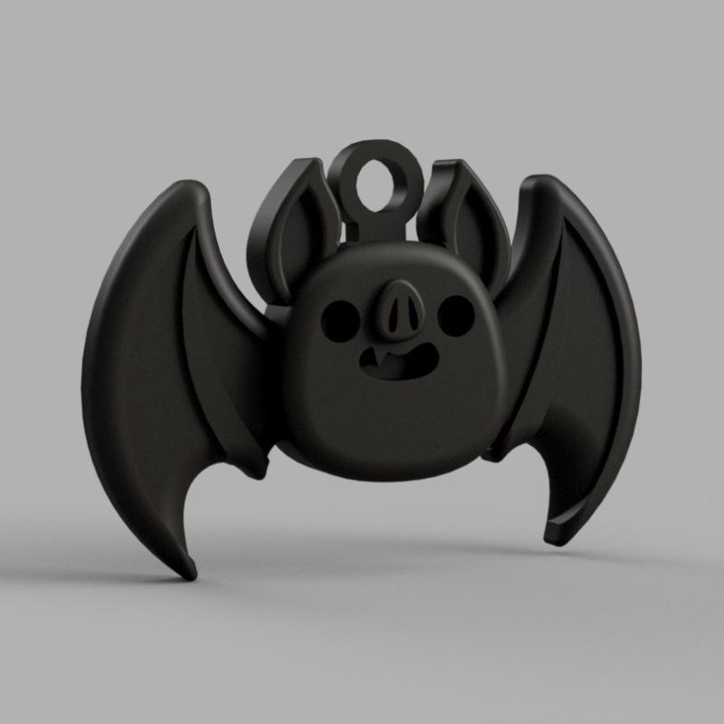 Halloween Bat Keychain 3D Printer Model Download Free STL File - 3axis.co