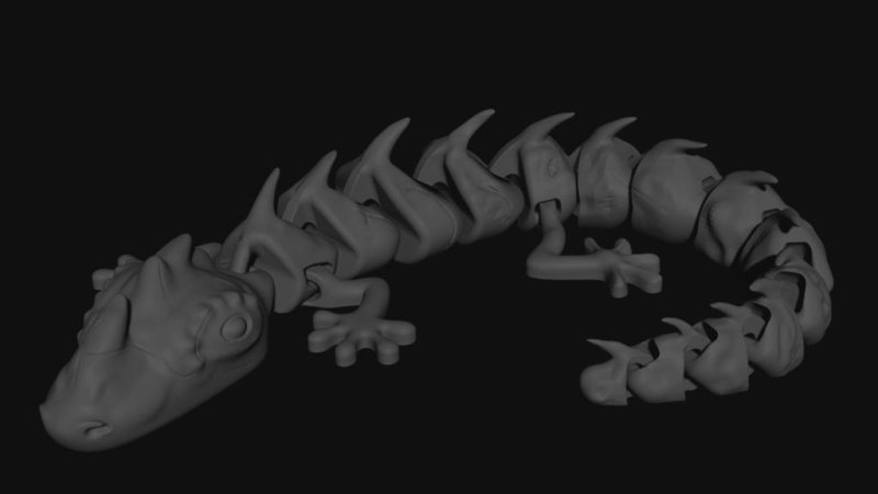 Articulated Spiky Lizard 3D Printer Model Download Free STL File - 3axis.co