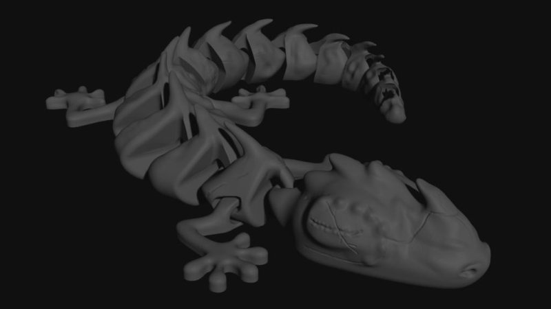 Articulated Spiky Lizard 3D Printer Model Download Free STL File - 3axis.co