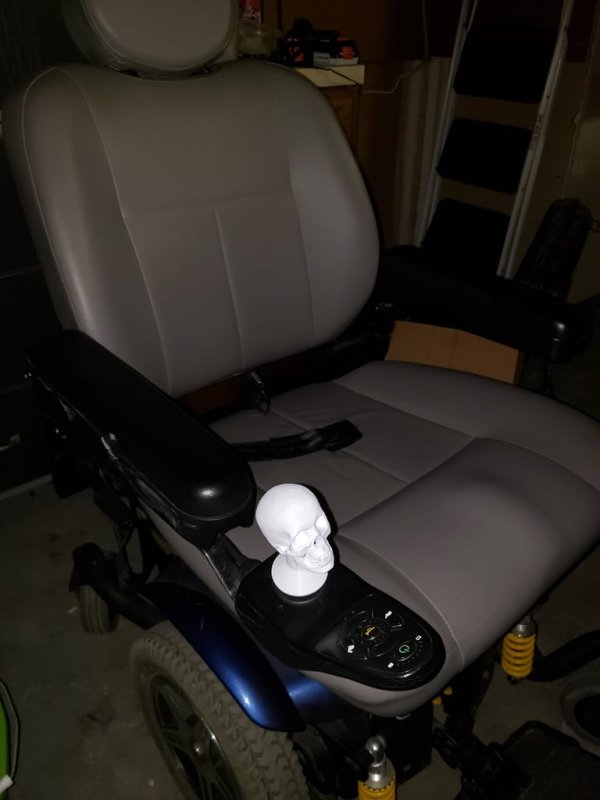 Skull Power Chair Knob 3D Printer Model Download Free STL File - 3axis.co