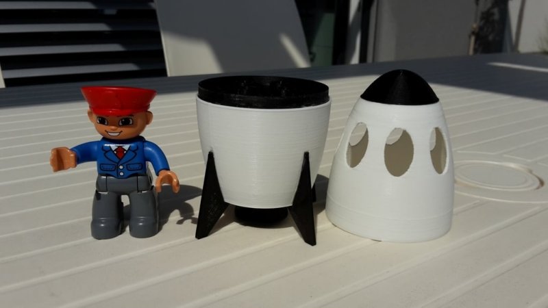 Space Rocket For Duplo Figure 3D Printer Model Download Free STL File ...