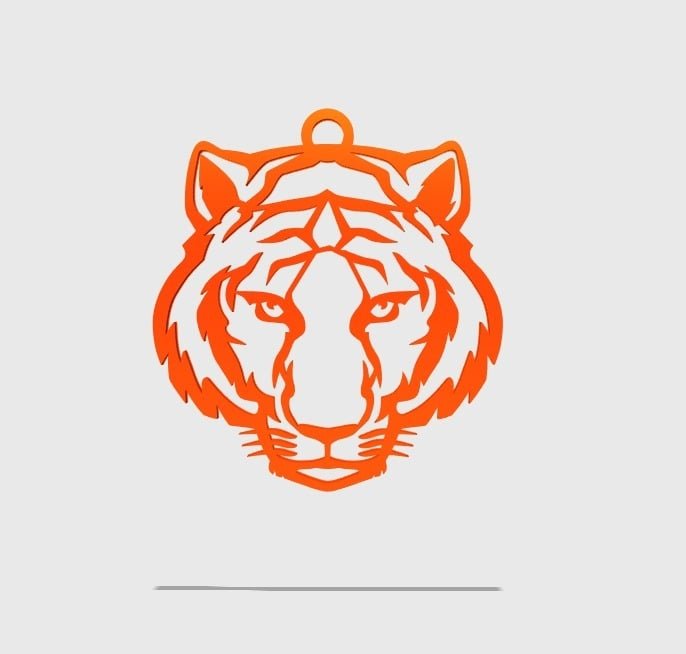 Tiger Keychain 3D Printer Model Download Free STL File - 3axis.co