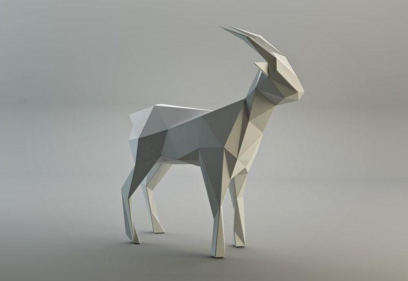 Triangulated Goat 3D Printer Model Download Free STL File - 3axis.co