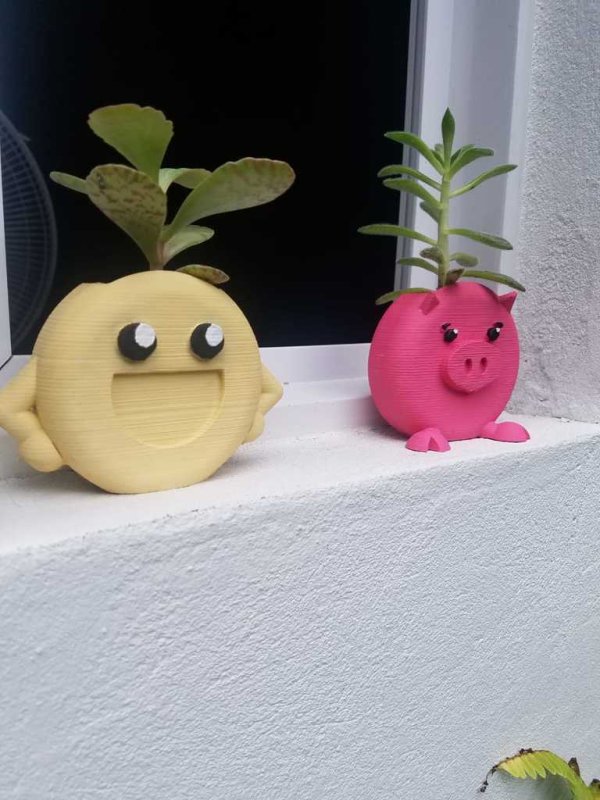 Cute Piggy And Happy Pancake Pot 3D Printer Model Download Free STL ...