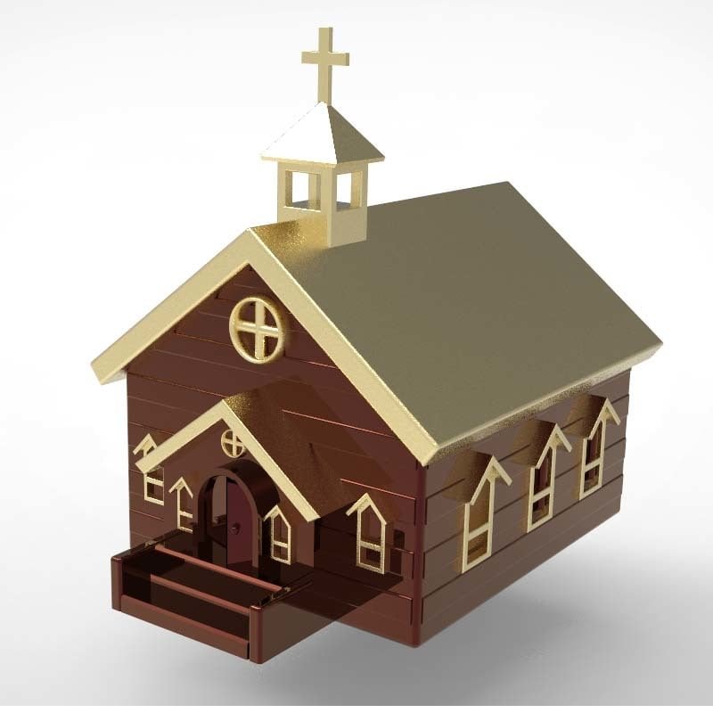 Church Miniature 3D Printer Model Download Free STL File - 3axis.co