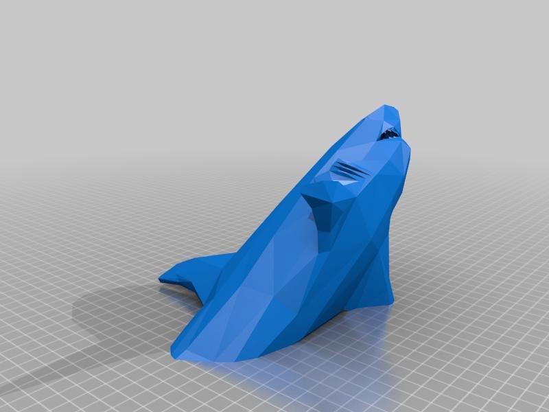 Low Poly Wall Shark 3D Printer Model Download Free STL File - 3axis.co