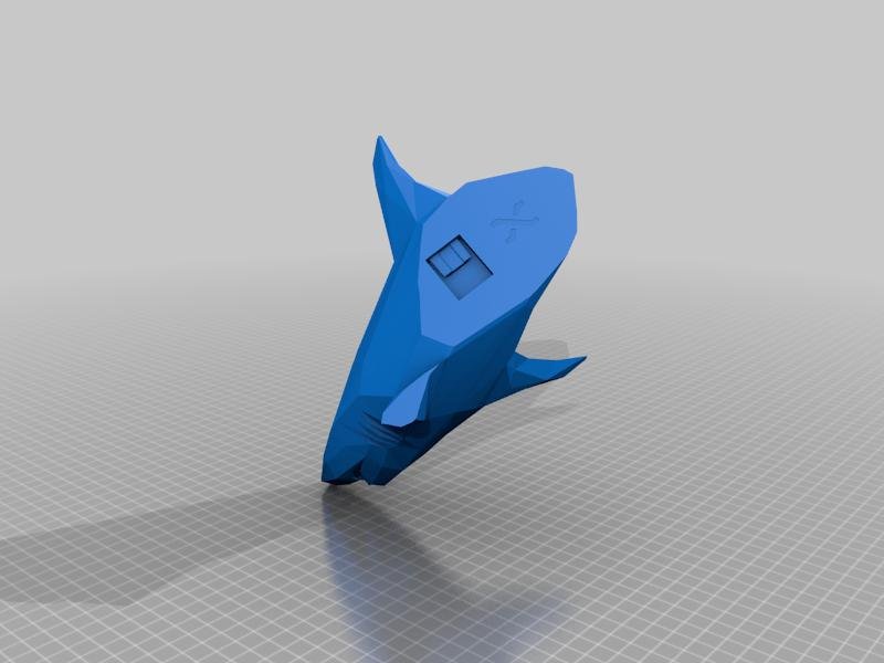 Low Poly Wall Shark 3D Printer Model Download Free STL File - 3axis.co