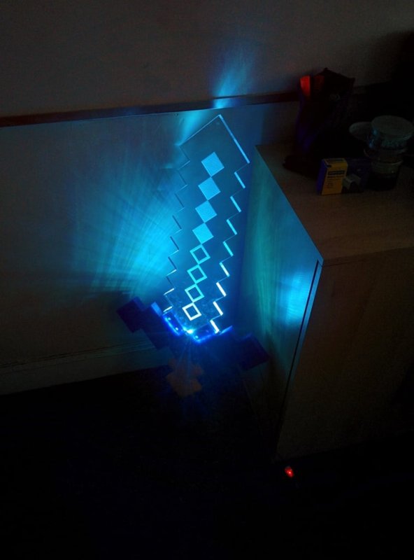 Light-Up Minecraft Style Sword 3D Printer Model Download Free STL File ...
