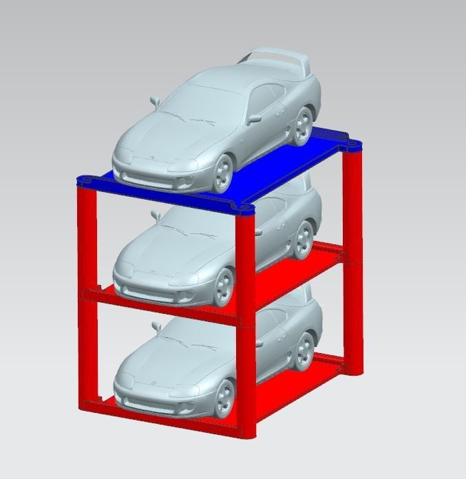 1/18 Car Model Stackable Rack 3D Printer Model Download Free STL File ...
