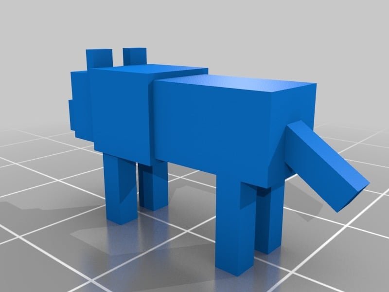 Minecraft Wolf 3D Printer Model Download Free STL File - 3axis.co