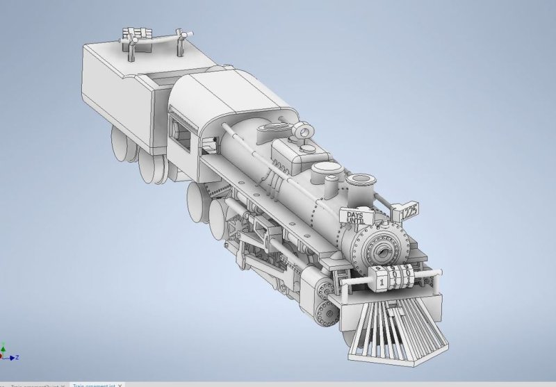 Polar Express Train Ornament With Day Counter 3D Printer Model Download ...