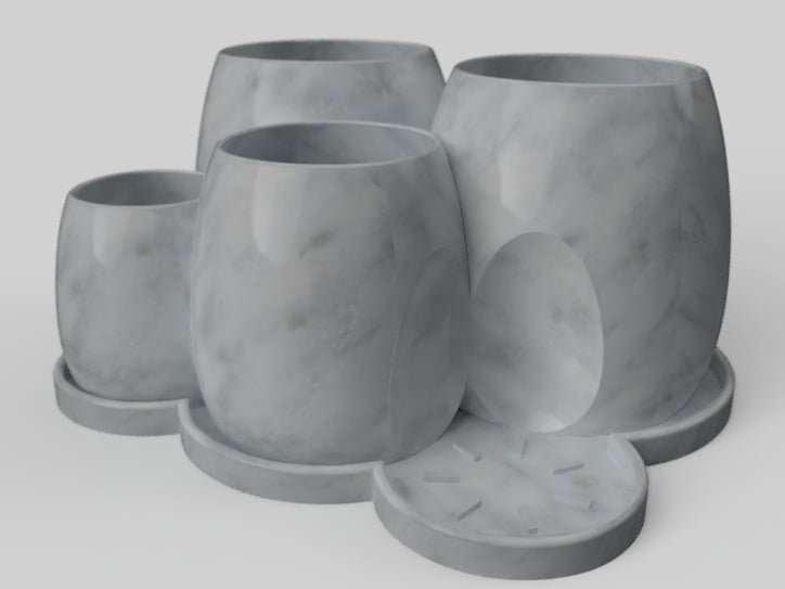 Multi Pots. 3D Printer Model Download Free STL File - 3axis.co