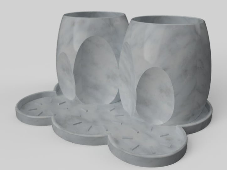 Multi Pots. 3D Printer Model Download Free STL File - 3axis.co