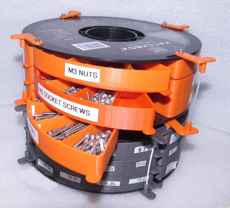 Locking Stackable Filament Spool Drawers For Small Parts 3D Printer ...