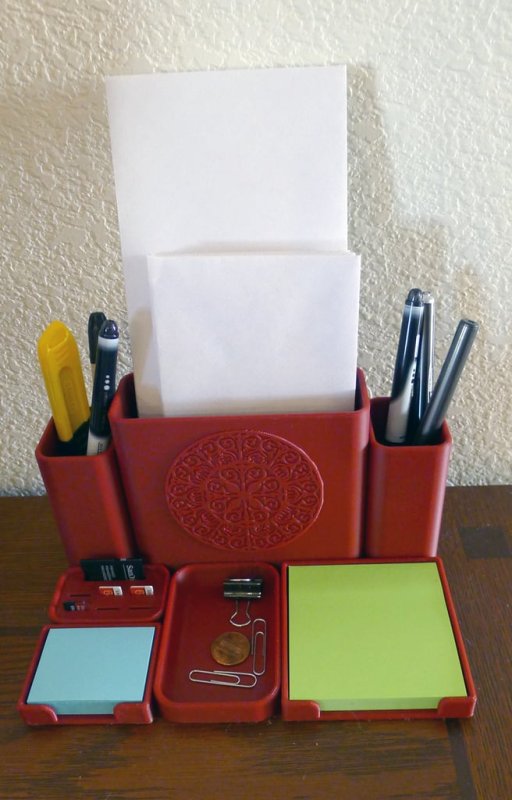 Desktop Organizer 3D Printer Model Download Free STL File - 3axis.co