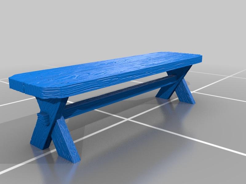 Wooden Bench 3D Printer Model Download Free STL File - 3axis.co