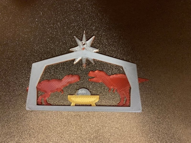T-Rex Nativity 3D Printer Model Download Free STL File - 3axis.co