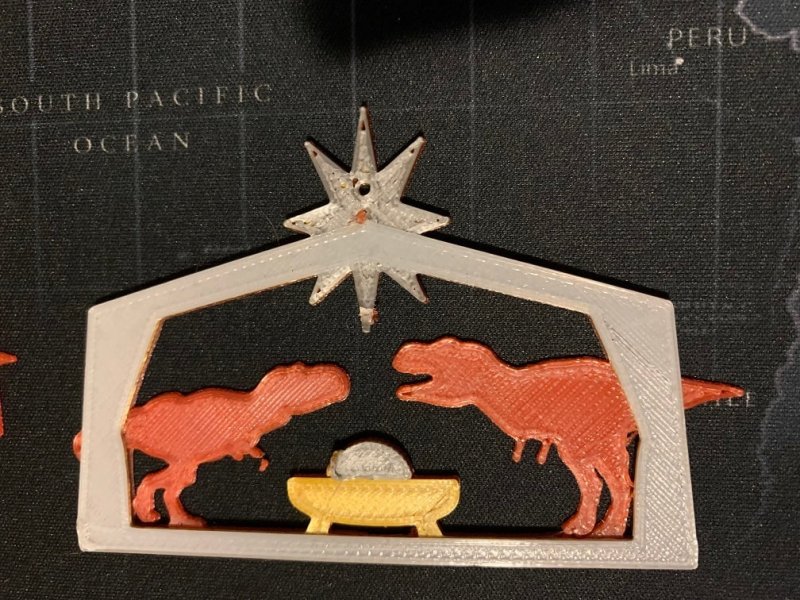 T-Rex Nativity 3D Printer Model Download Free STL File - 3axis.co