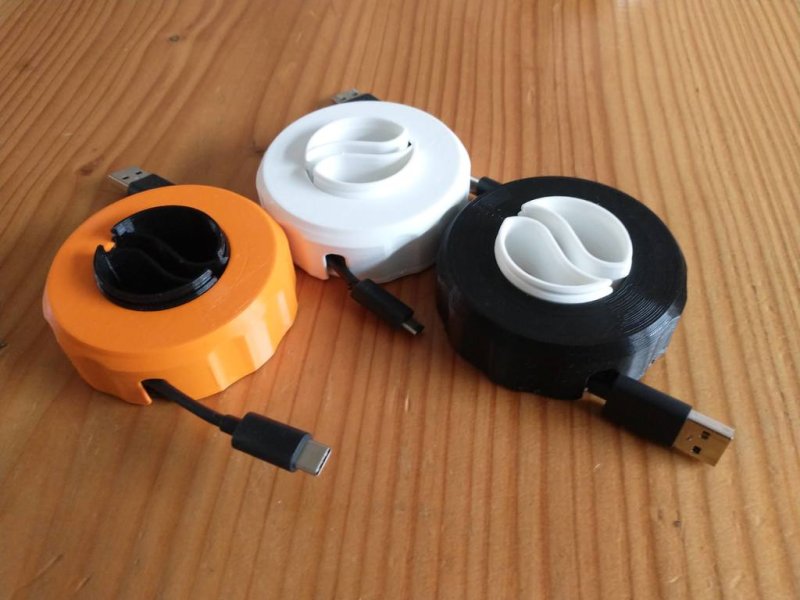 USB Cable Reel (stackable) 3D Printer Model Download Free STL File ...
