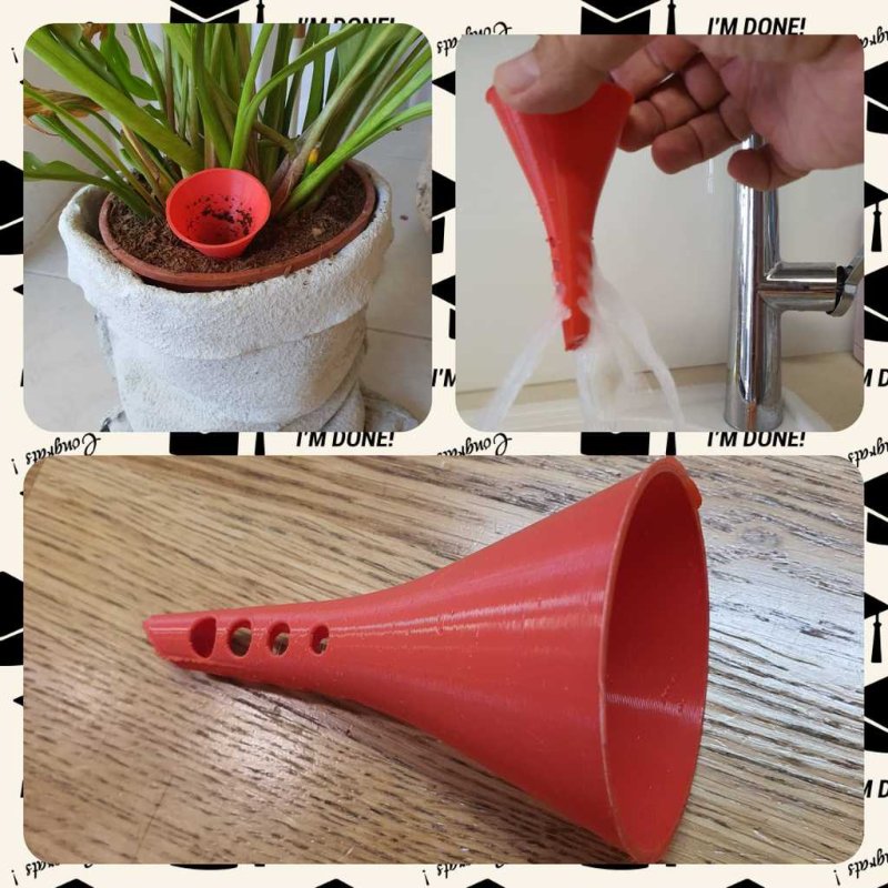 Funnel For Potted Plants 3D Printer Model Download Free STL File - 3axis.co