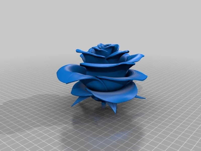 Rose With Realistic Leaves 3D Printer Model Download Free STL File ...