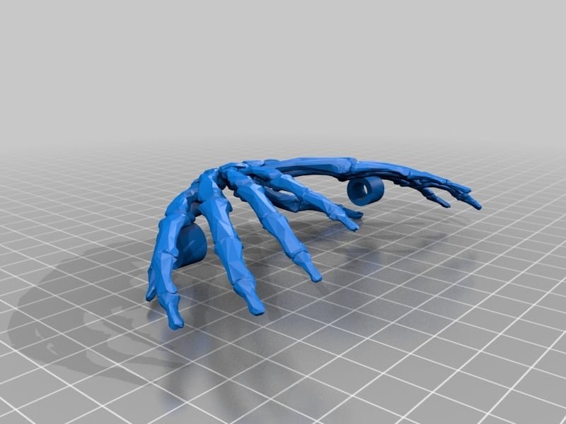 Skeleton Hand Hair Grip 3D Printer Model Download Free STL File - 3axis.co