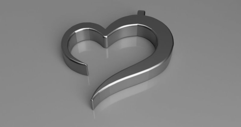 Heart Pendant 3D Printer Model Download Free STL File - 3axis.co