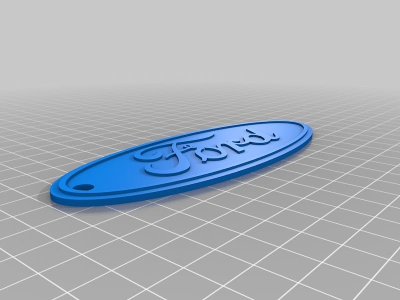 Ford Logo Keychain 3D Printer Model Download Free STL File - 3axis.co
