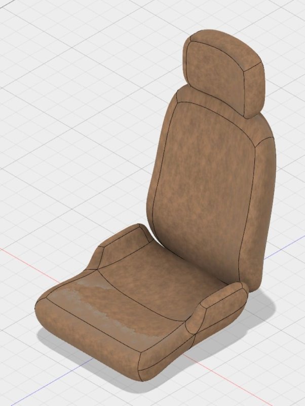 1:10 Scale Car Seat (Regular) V2 3D Printer Model Download Free STL File - 3axis.co