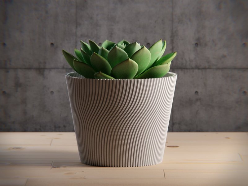 Twisted Flower Pot 3D Printer Model Download Free STL File - 3axis.co
