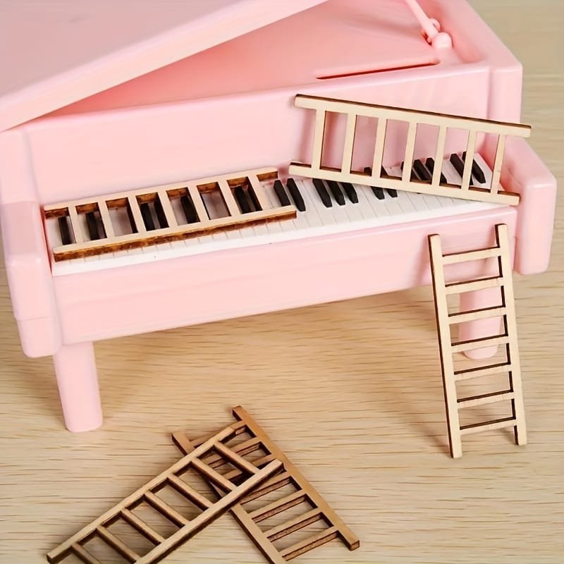 Laser Cut Mini Wooden Staircase Model Diy Micro Landscape Decor Mini ...