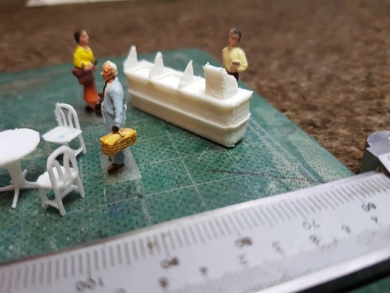 OO/HO 1950 Cafe Counter 3D Printer Model Download Free STL File - 3axis.co