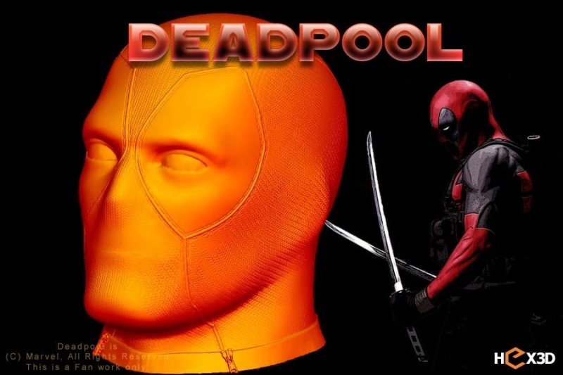 Deadpool Head (HD) 3D Printer Model Download Free STL File - 3axis.co