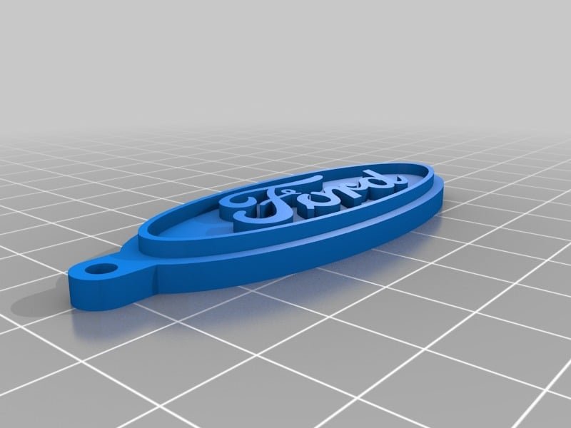 Ford Logo Keychain 3D Printer Model Download Free STL File - 3axis.co