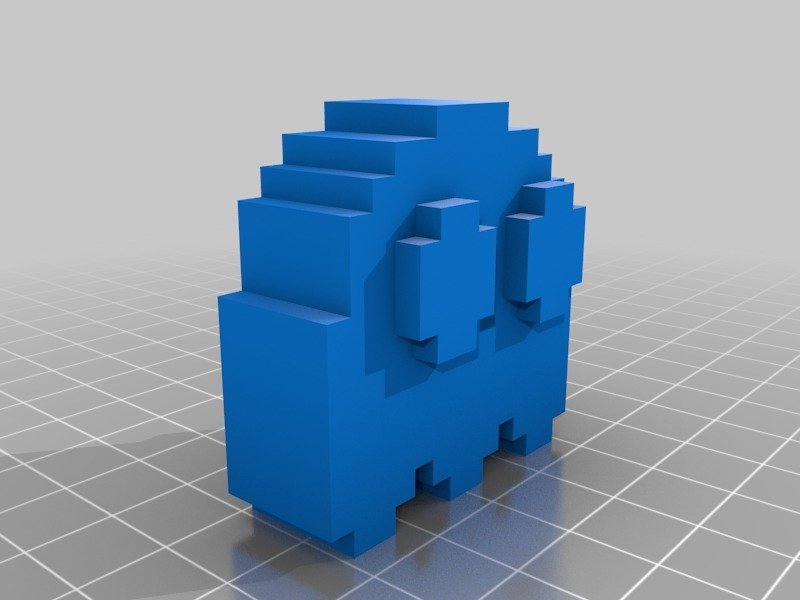 Pixel Pacman Ghost 3D Printer Model Download Free STL File - 3axis.co