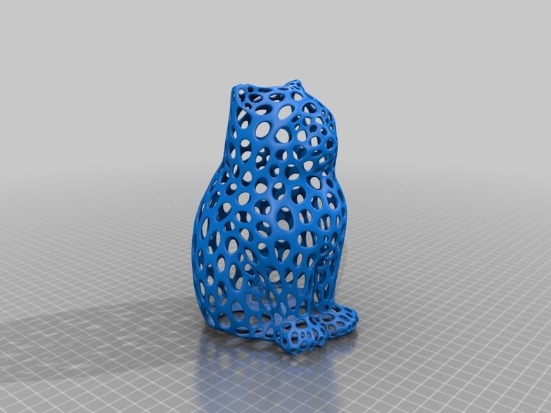LASER CAT – Voronoi Style 3D Printer Model Download Free STL File ...