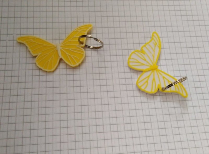 Butterfly Keychain 3D Printer Model Download Free STL File - 3axis.co