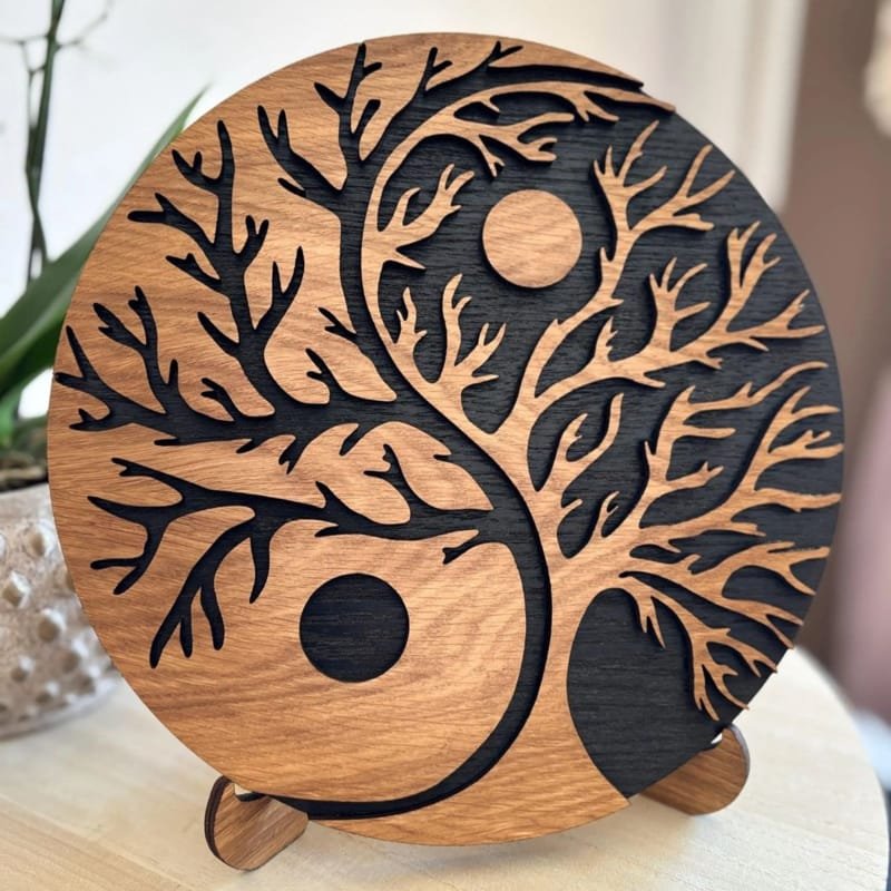 Laser Cut Tabletop Wooden Tree Decor Free Vector Download - 3axis.co