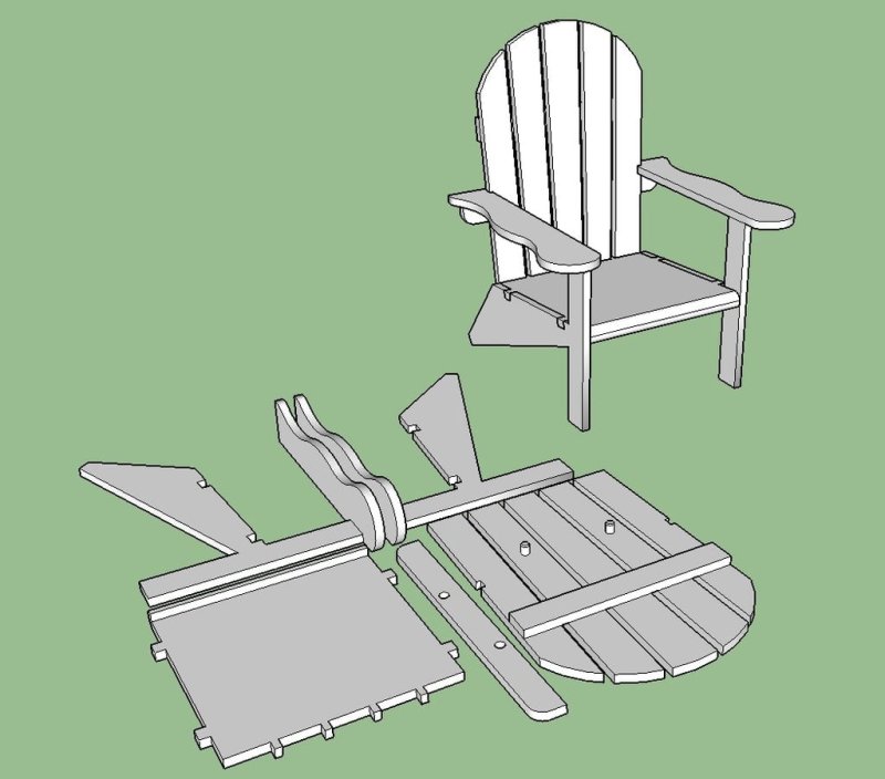 Adirondack Chair 3D Printer Model Download Free STL File - 3axis.co