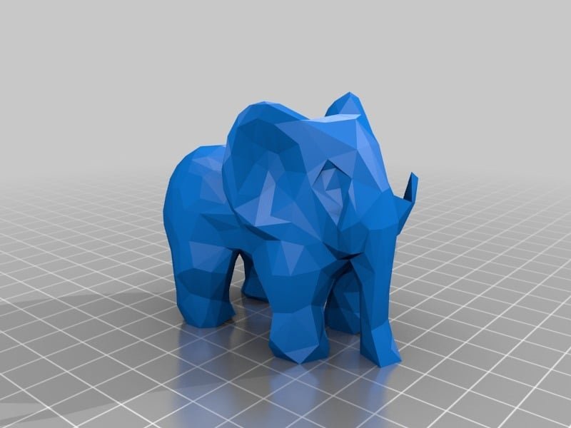 Low Poly Elephant 3D Printer Model Download Free STL File - 3axis.co