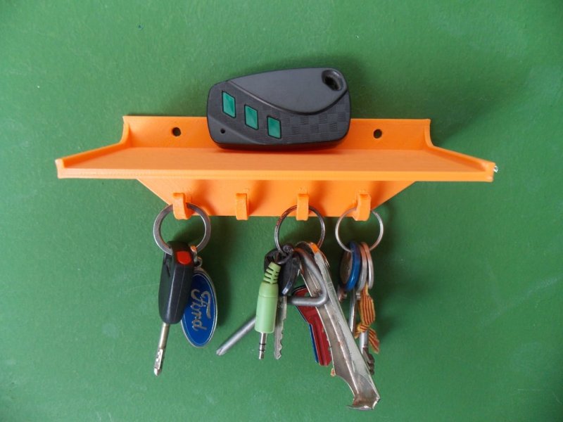 Key Holder With Shelf 3D Printer Model Download Free STL File - 3axis.co