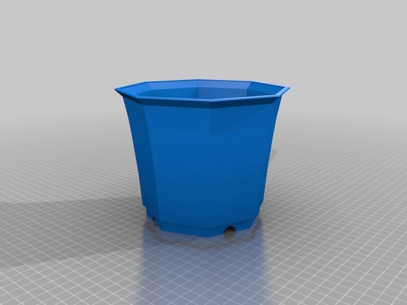 Octagon Flower Pot 3D Printer Model Download Free STL File - 3axis.co