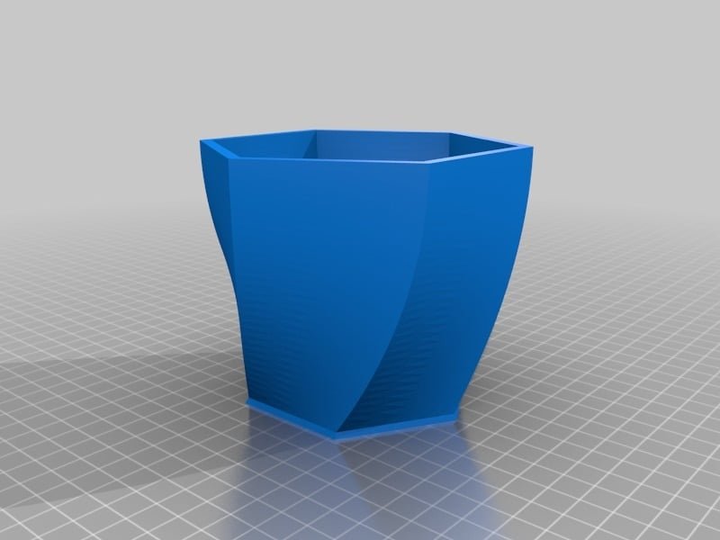Twisted Hexagon Flower Pot 3D Printer Model Download Free STL File ...